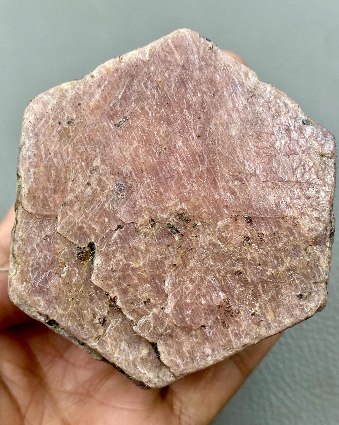 RUBY Raw Crystal - Sacred Geometry Hexagon Huge Size Ruby Record Keeper ...