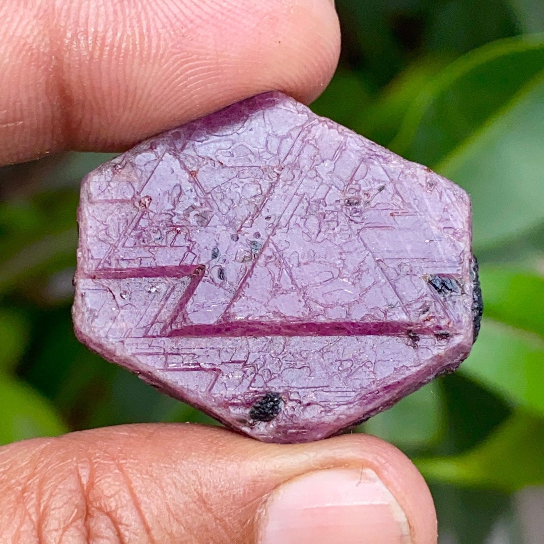 RUBY Raw Crystal Sacred Geometry Hexagon Ruby Healing Raw Ruby, Record ...