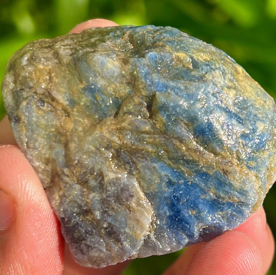 BLUE SAPPHIRE RAW Chunk Blue Sapphire Crystal, Rough Untreated Sapphire ...