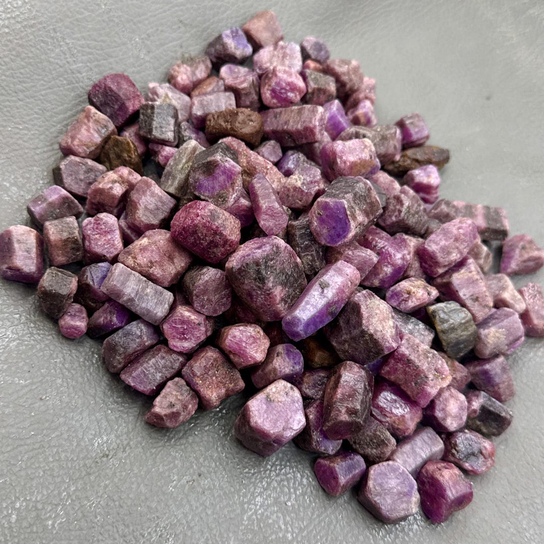 Natural Raw Purple Ruby Crystals: Karnataka Gemstone Rough - Etsy