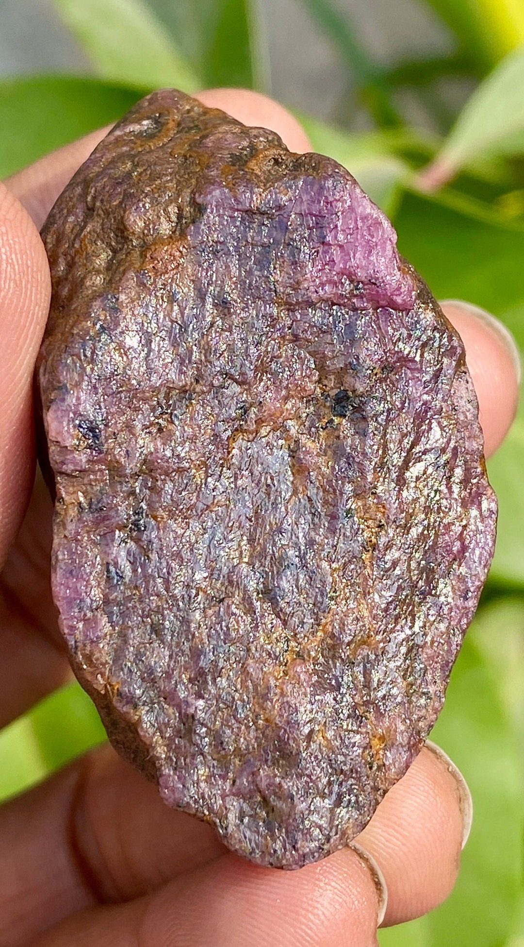 Natural Ruby Untreated Karnataka Ruby Raw Hexagon Matrix Sheen Pattern ...