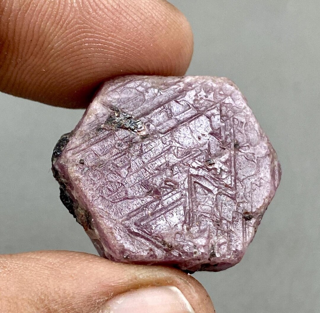 RUBY Raw Crystal - Sacred Geometry, Hexagon Ruby, Raw Ruby, Record ...