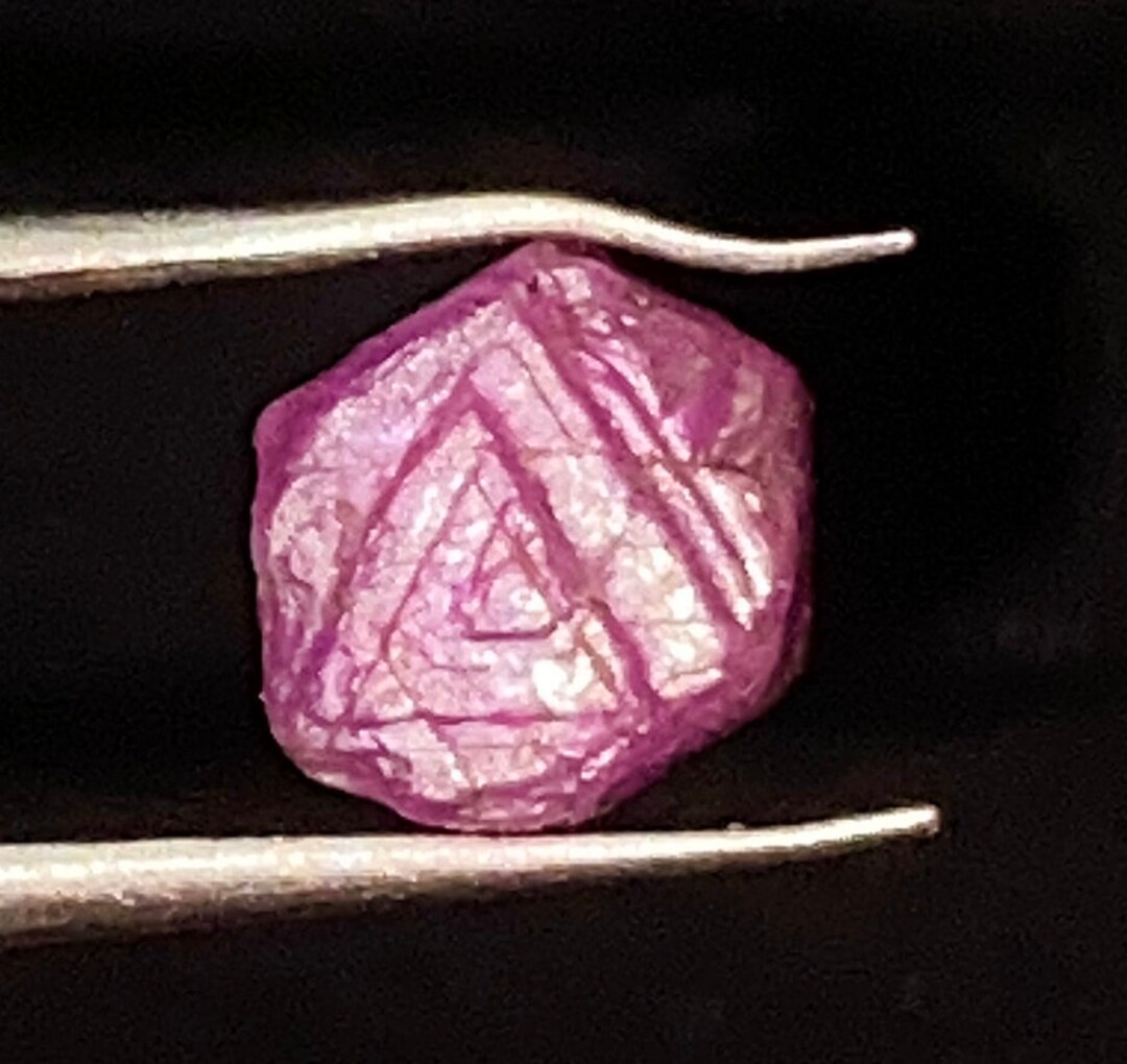 RUBY Raw Crystal Sacred Geometry Hexagon Ruby Healing Raw Ruby Record ...