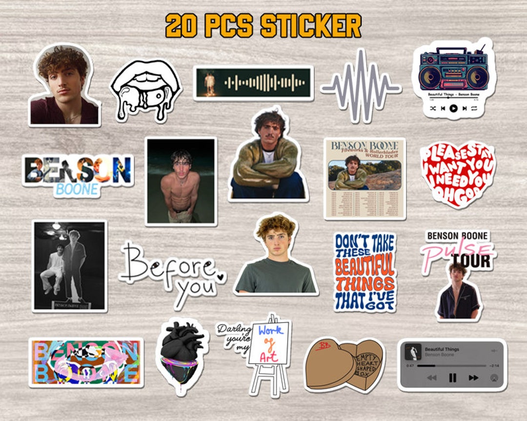 20pcs Benson Boone Stickers Benson Boone Tour 2024 Merch Retro Music ...