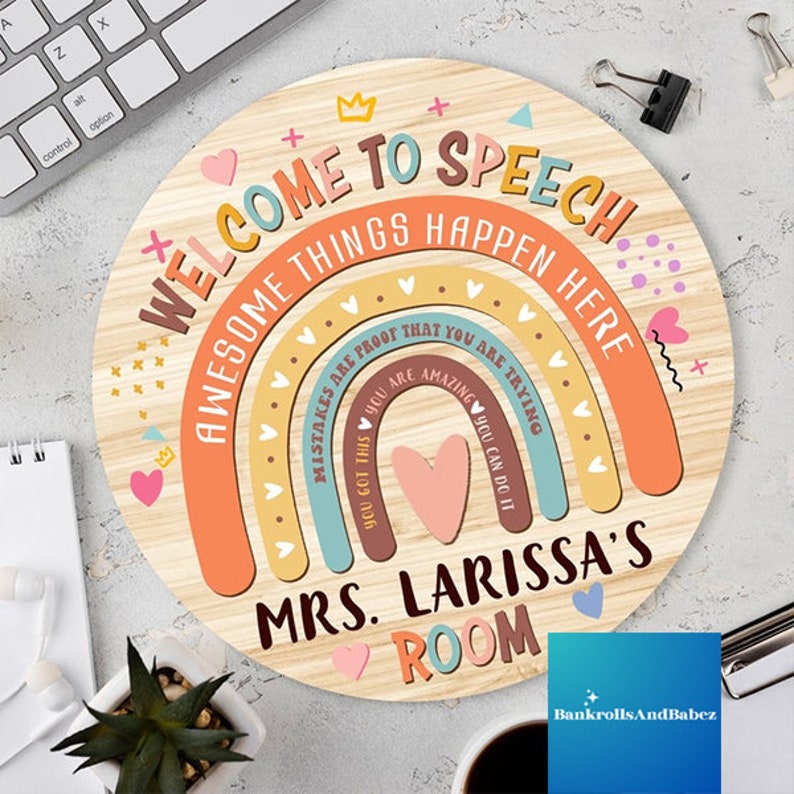 Welcome to Speech Door Sign, Speech Room Sign, Speech Therapist Gift ...