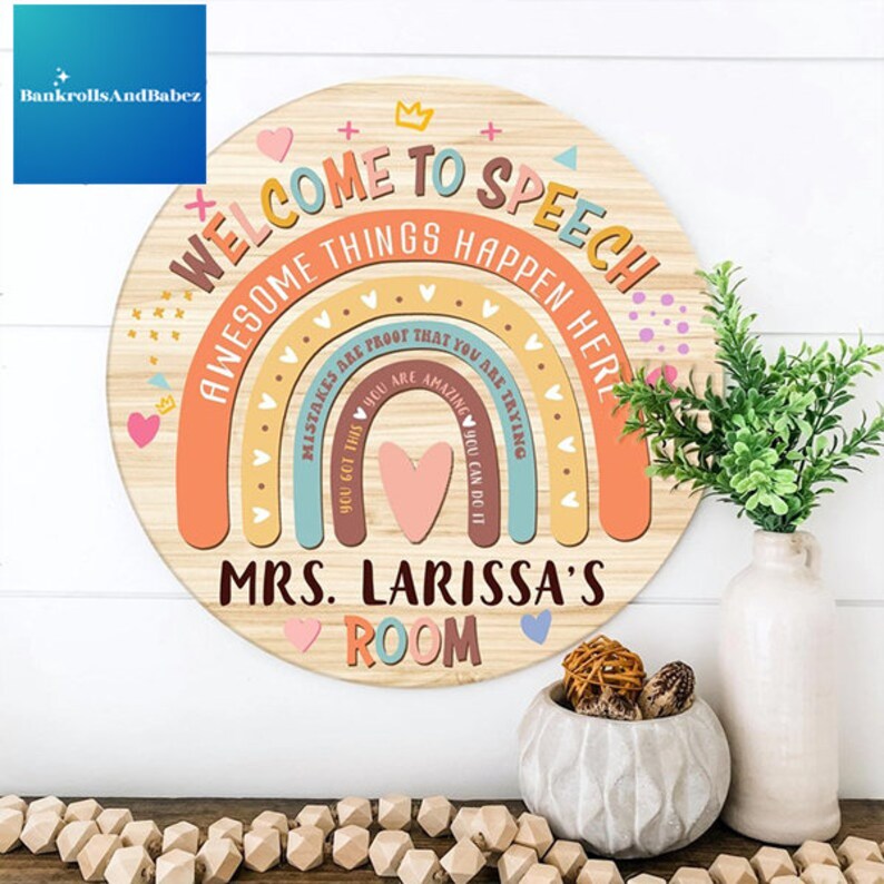 Welcome to Speech Door Sign, Speech Room Sign, Speech Therapist Gift ...