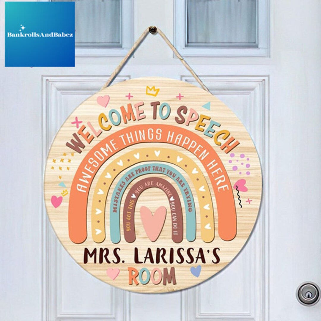 Welcome to Speech Door Sign, Speech Room Sign, Speech Therapist Gift ...