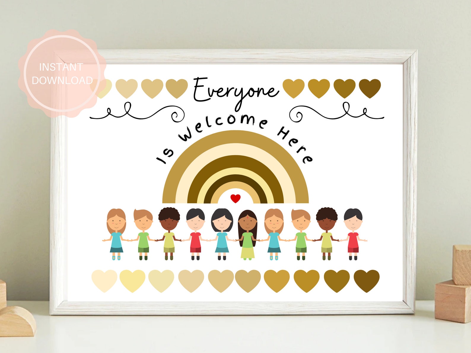 Everyone is Welcome Here,diversity Printable,digital Download,classroom ...