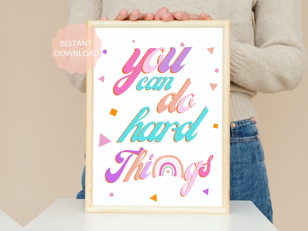 You Can Do Hard Things, Boho Classroom Poster, Digital Download, Kid ...