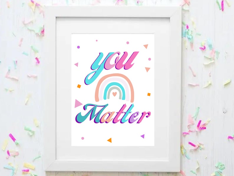 You Matter, Boho Classroom Poster, Digital Download, Kid Positive ...