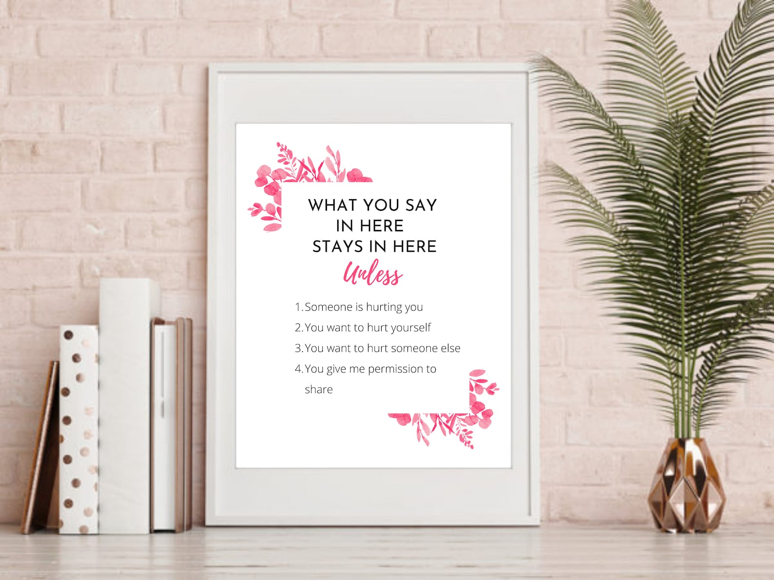 What You Say in Here Stays in Here Pink Printable, Digital Download Art ...