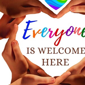 Everyone is Welcome Here Diversity Poster, Holding Hands Social Worker ...