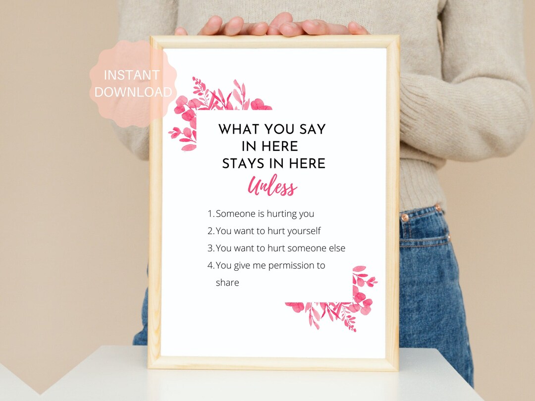 What You Say in Here Stays in Here Pink Printable, Digital Download Art ...