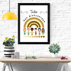 Todos Son Bienvenidos, All Are Welcome, Diversity Printable, Spanish ...