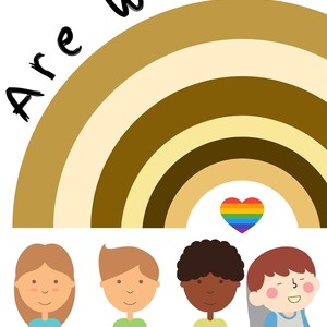 All Are Welcome Here, Diversity Rainbow Art Poster,inclusive Classroom ...