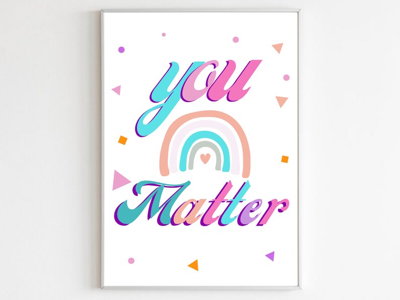 You Matter, Boho Classroom Poster, Digital Download, Kid Positive ...