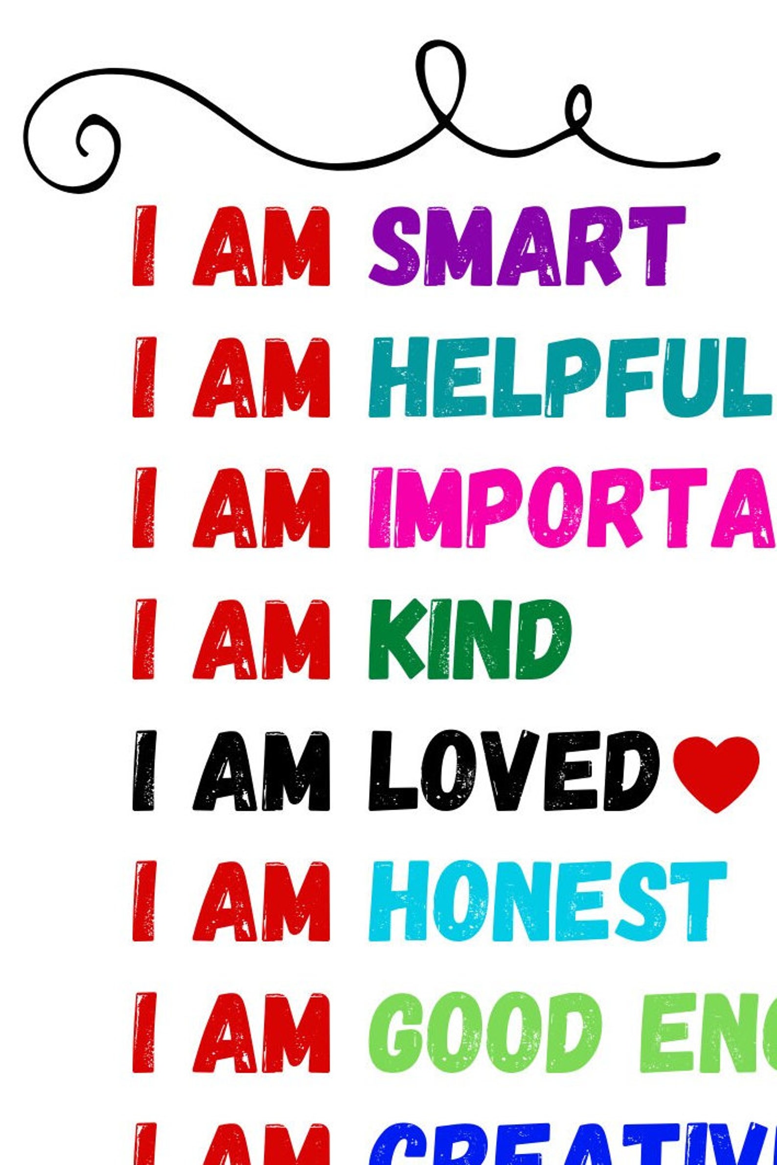 I AM Positive Affirm for Kids, Classroom Art, Positive Classroom Decor ...