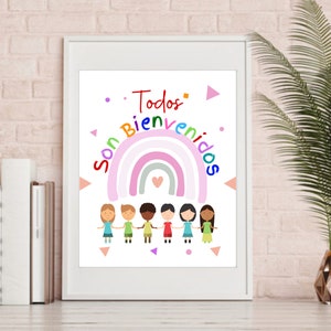 Todos Son Bienvenidos, Everyone is Welcome, Boho Spanish Classroom ...