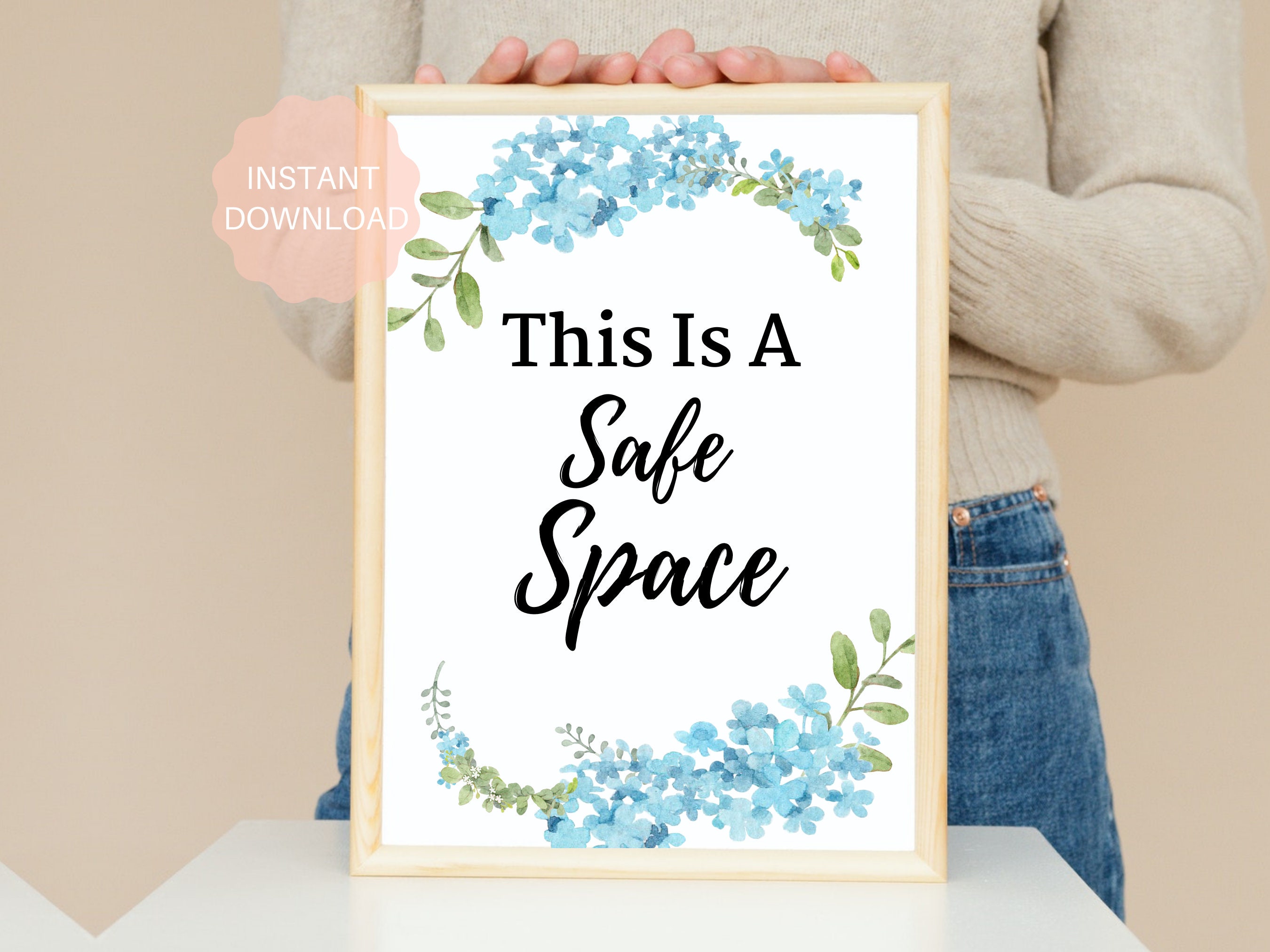 This is A Safe Space Printable, Counselor Office Decor, School ...