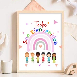Todos Son Bienvenidos, Everyone is Welcome, Boho Spanish Classroom ...