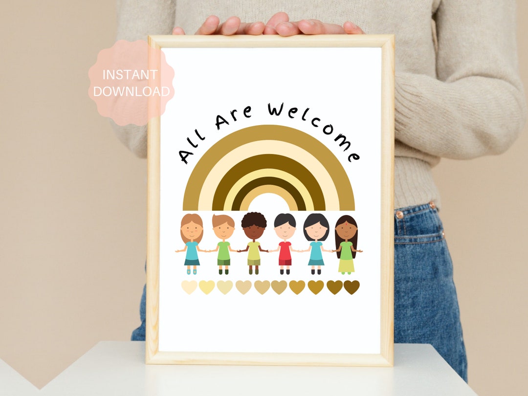 All Are Welcome, Diversity Art, Digital Download, Diversity Classroom ...