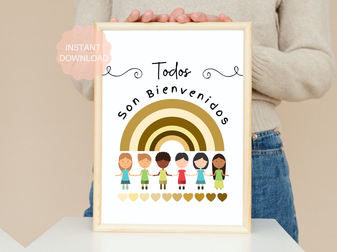 Todos Son Bienvenidos, All Are Welcome, Diversity Printable, Spanish ...