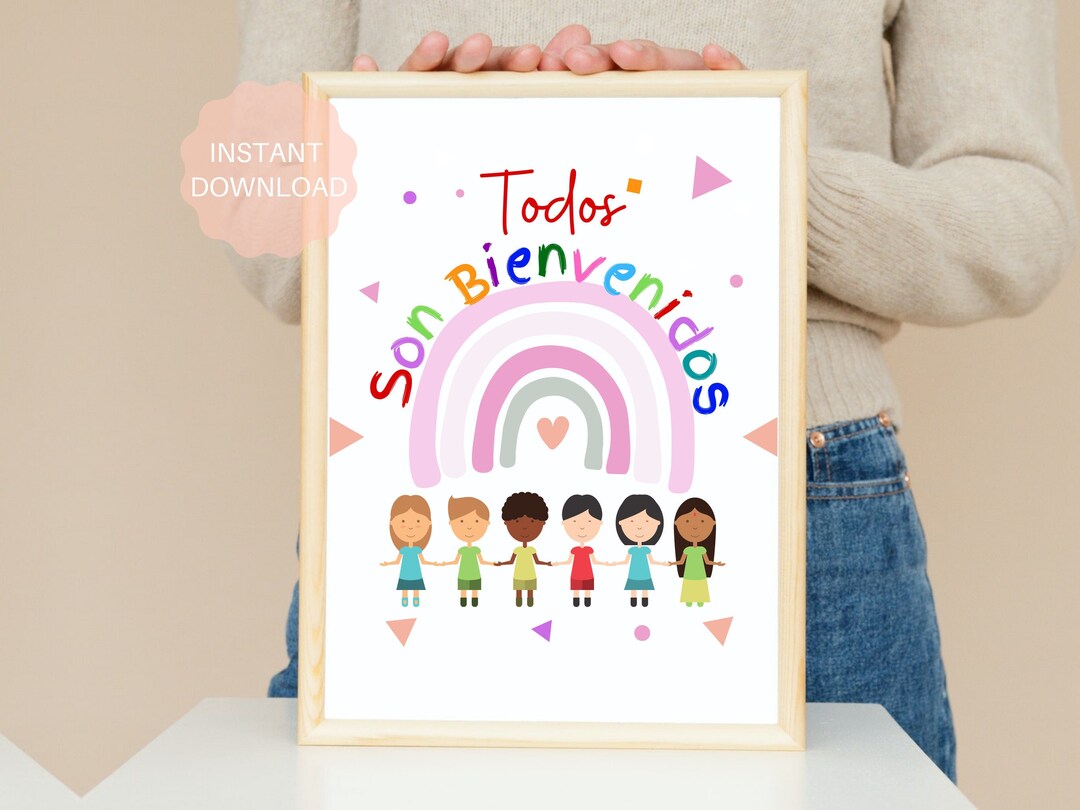 Todos Son Bienvenidos, Everyone is Welcome, Boho Spanish Classroom ...