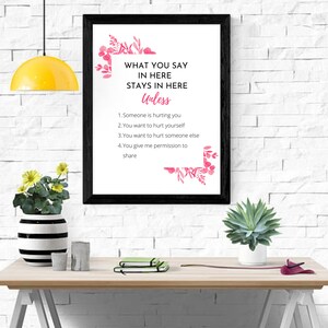 What You Say in Here Stays in Here Pink Printable, Digital Download Art ...