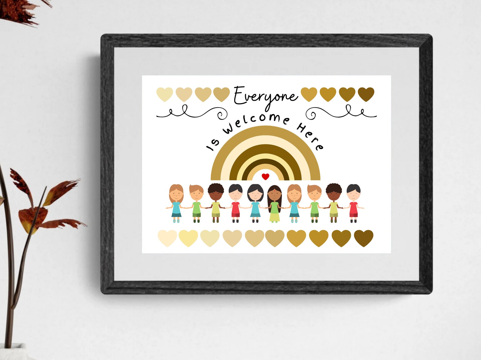 Everyone is Welcome Here,diversity Printable,digital Download,classroom ...