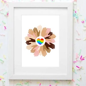 PRIDE Hands of Diversity and Love, Diversity Art, Digital Download ...