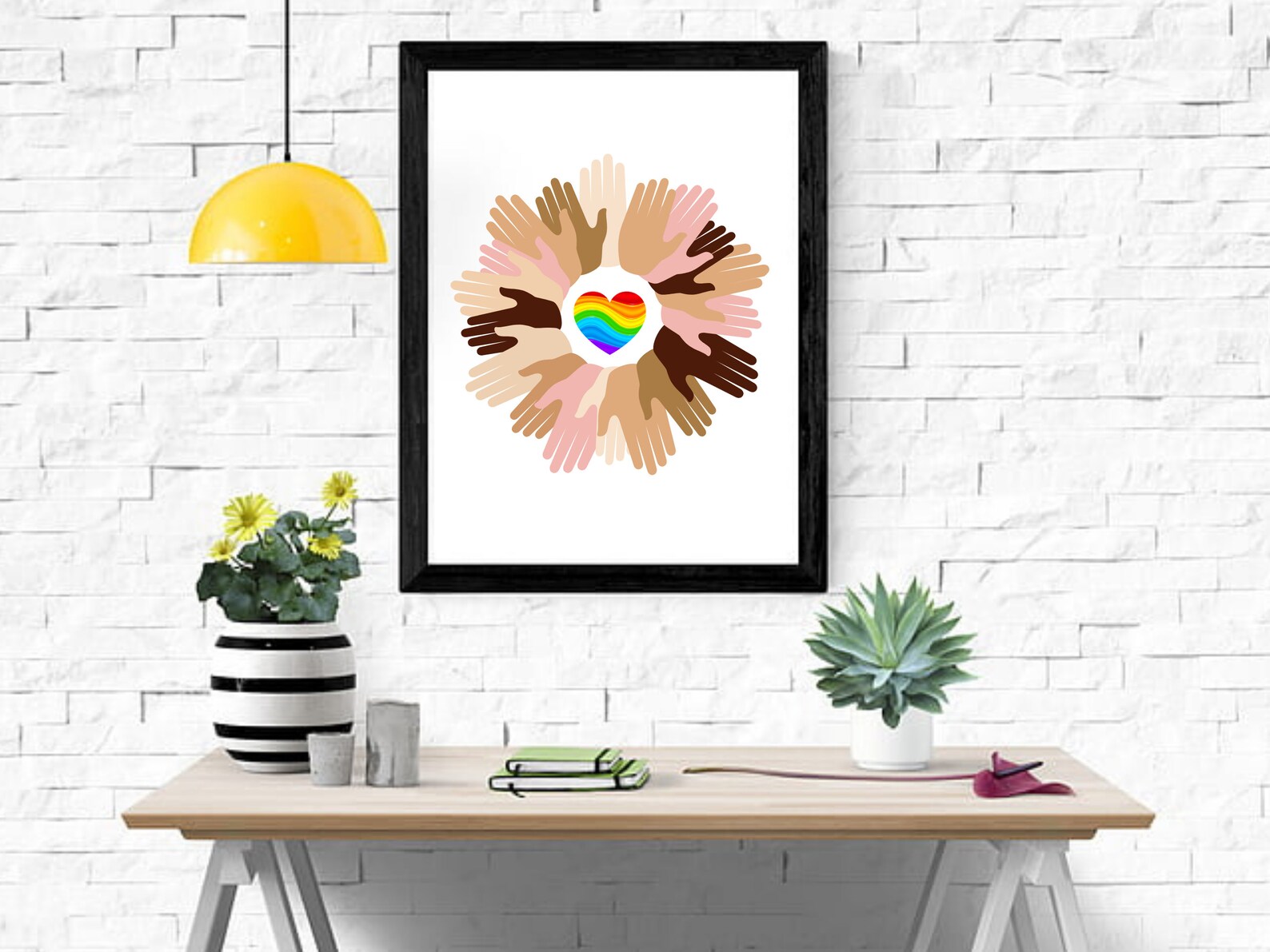 PRIDE Hands of Diversity and Love, Diversity Art, Digital Download ...