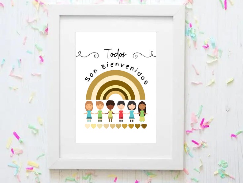 Todos Son Bienvenidos, All Are Welcome, Diversity Printable, Spanish ...