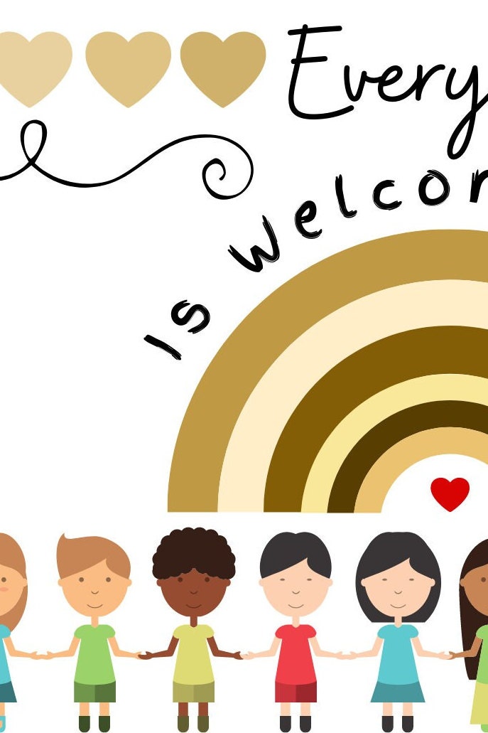 Everyone is Welcome Here,diversity Printable,digital Download,classroom ...