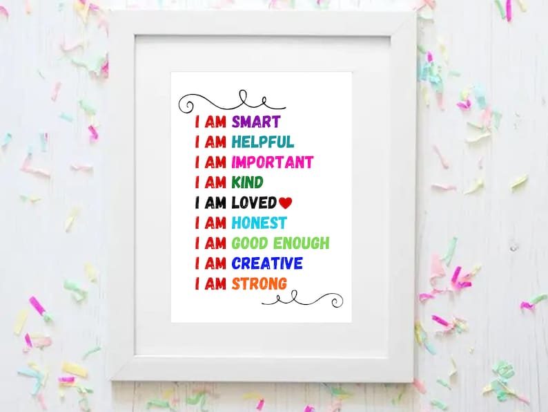 I AM Positive Affirm for Kids, Classroom Art, Positive Classroom Decor ...