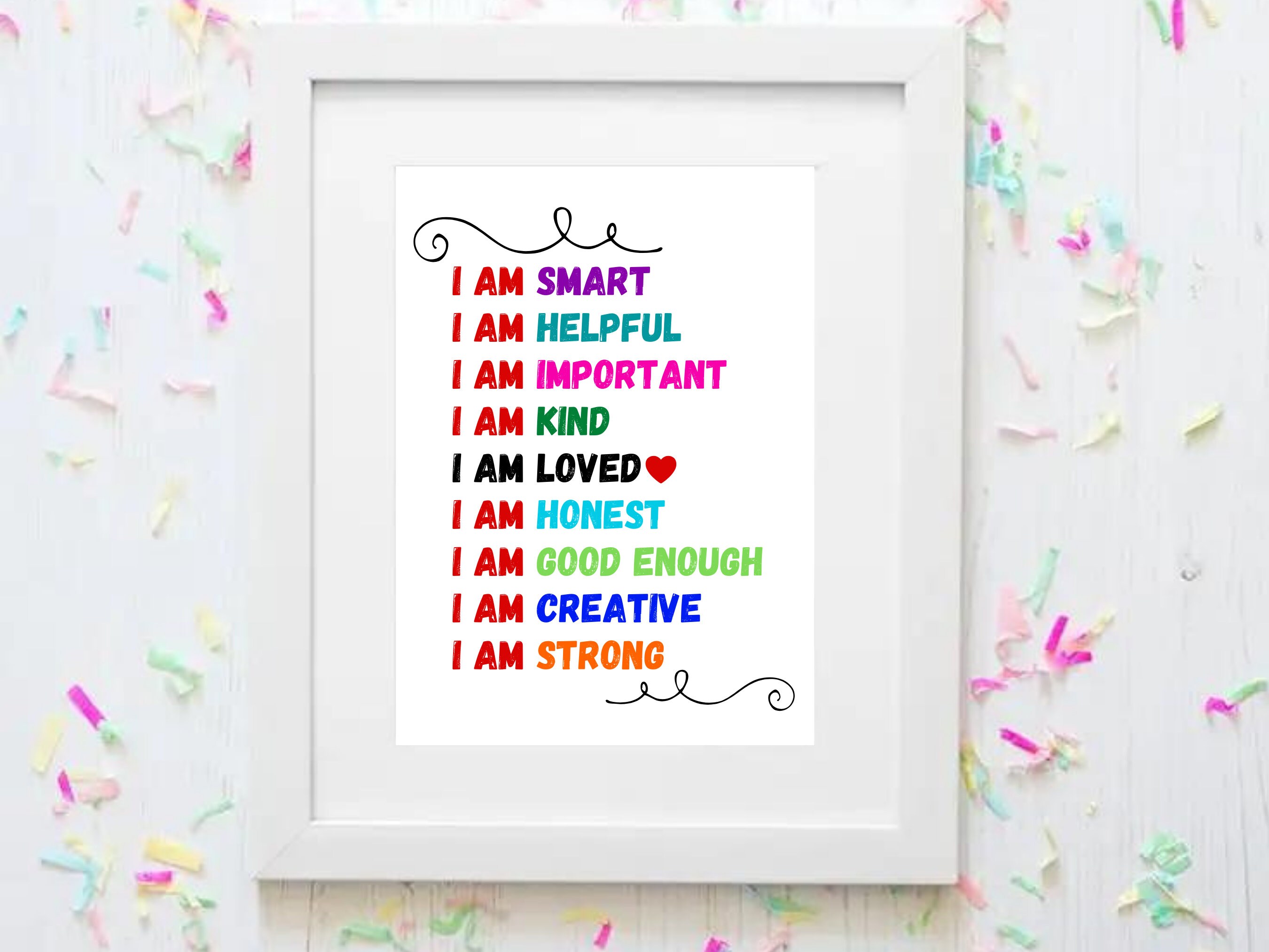 I AM Positive Affirm for Kids, Classroom Art, Positive Classroom Decor ...