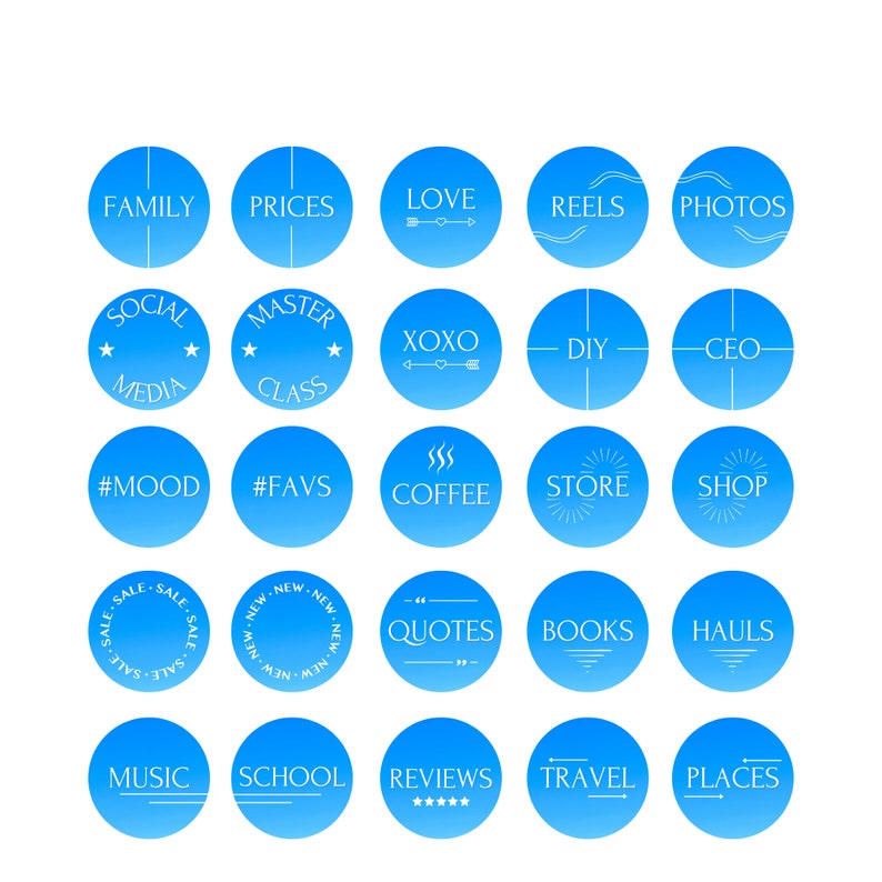 Instagram Highlight Covers Blue IG Highlight Covers - Etsy