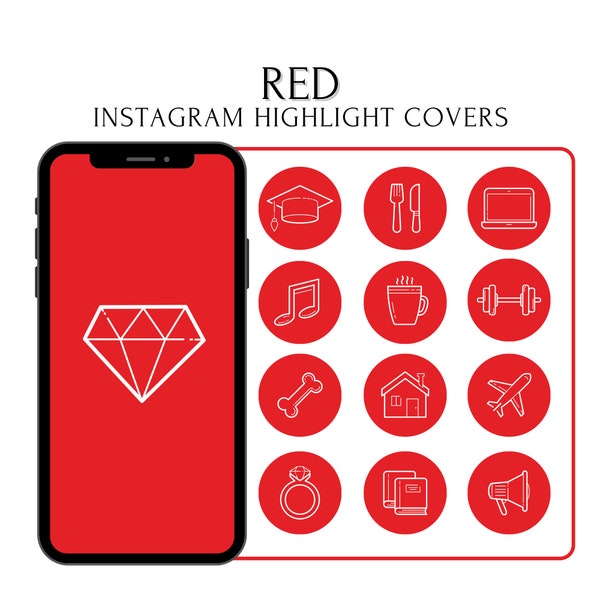Red Instagram Highlights - Etsy
