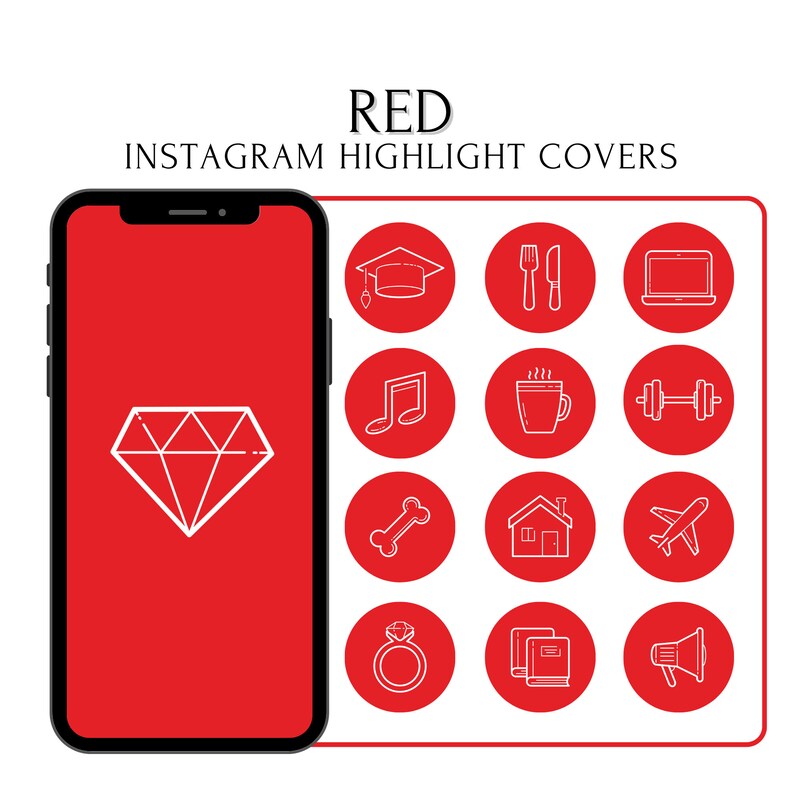 Red Instagram Highlights Etsy Red Instagram Highlights Etsy