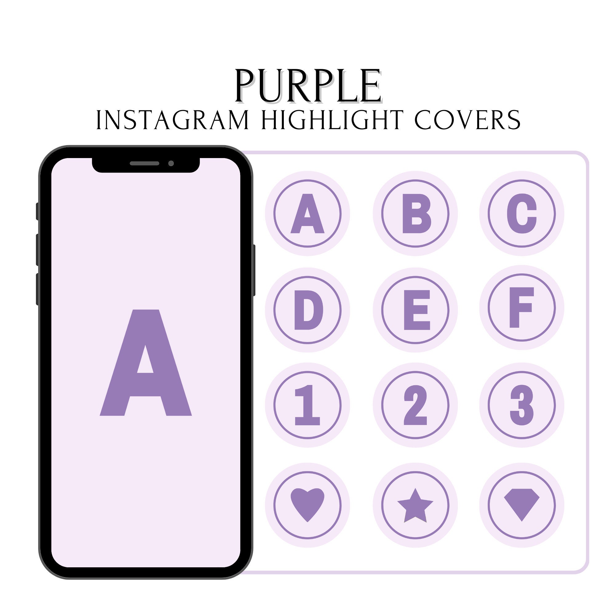 Instagram Letters Highlight Covers, Purple Alphabet PNG, Purple ...