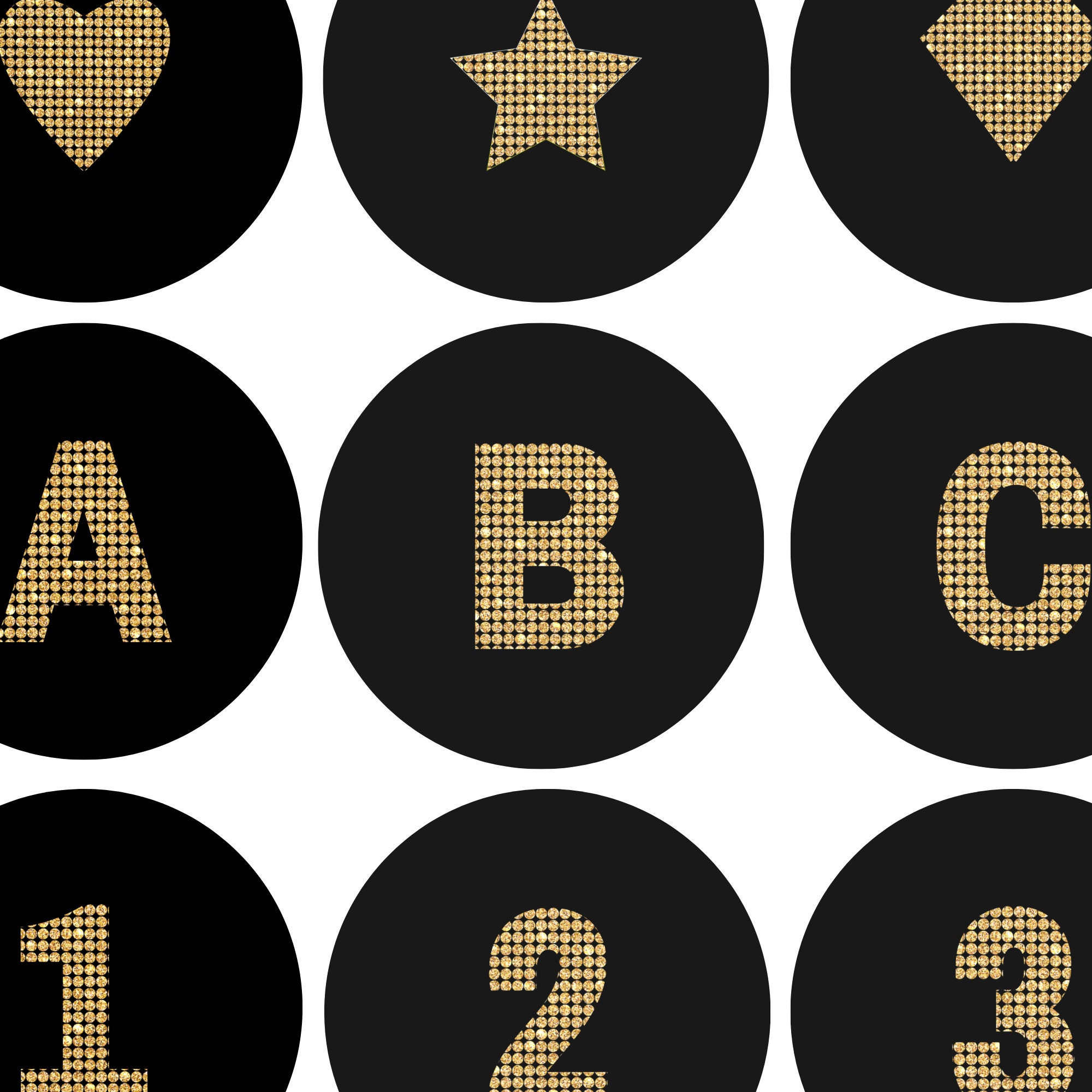 Instagram Letters Highlight Covers, Alphabet PNG Yellow Diamonds, Gold ...