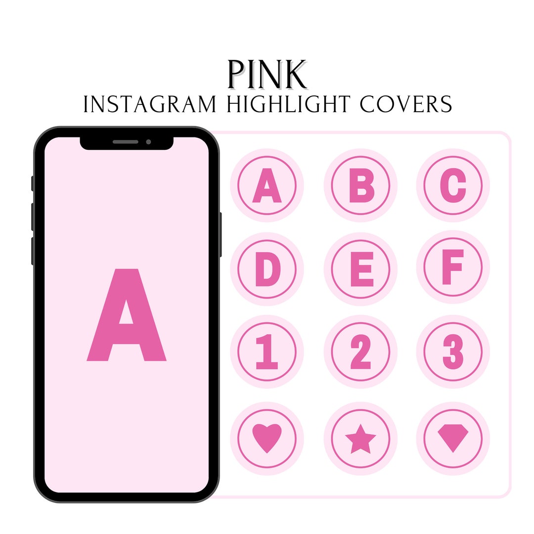 Instagram Letters Highlight Covers, Pink Alphabet PNG, Pink Instagram ...