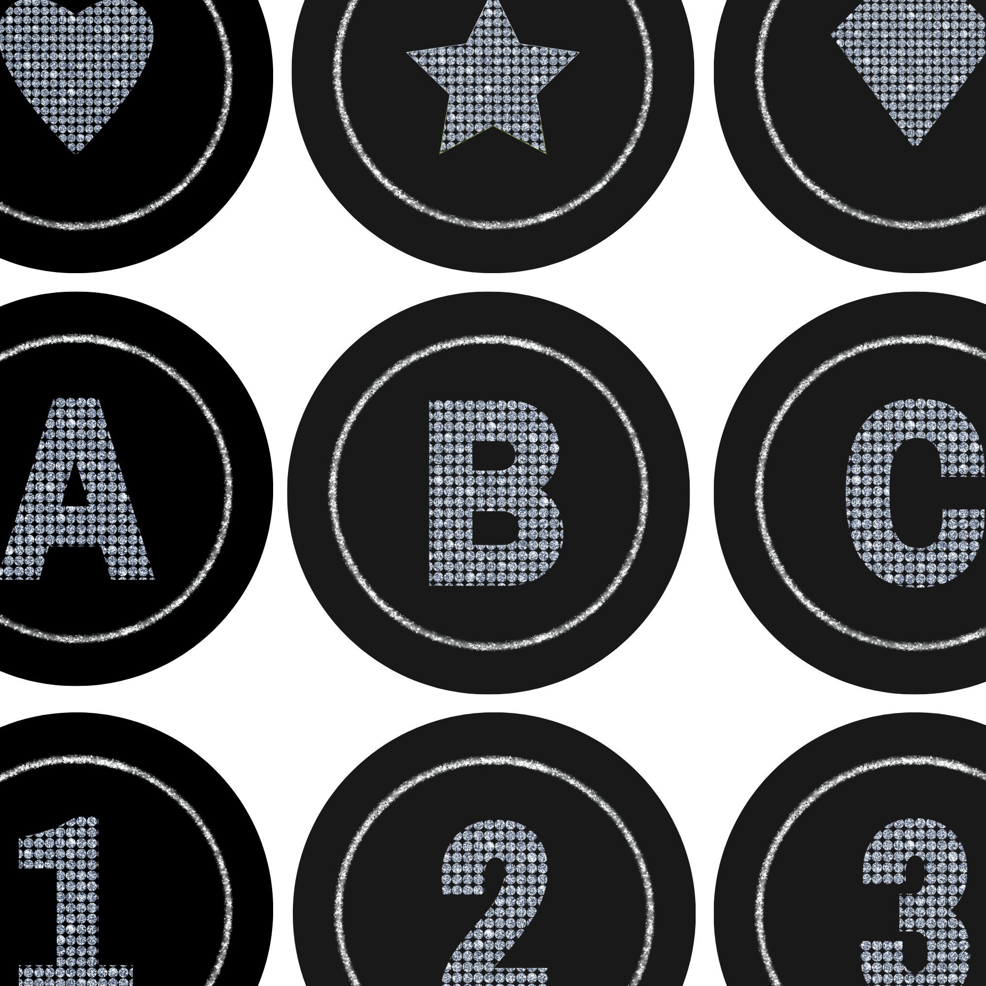 Instagram Letters Highlight Covers, Diamond Alphabet PNG, Glam Letters ...