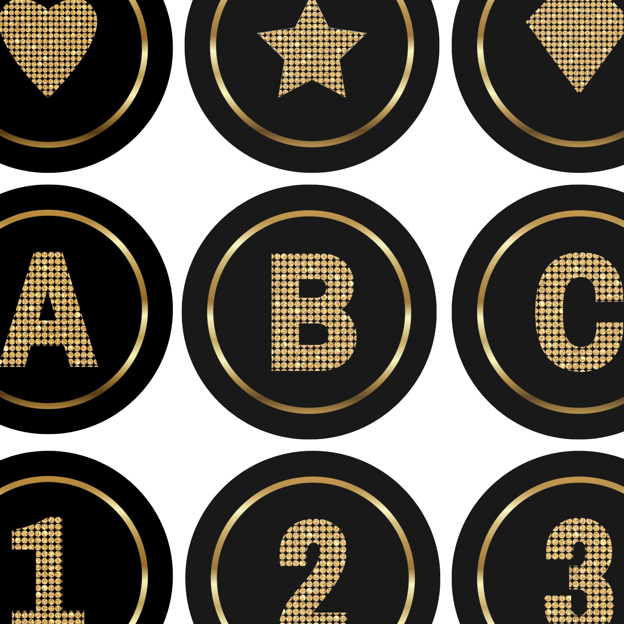 Instagram Letters Highlight Covers, Alphabet PNG Yellow Diamonds, Gold ...