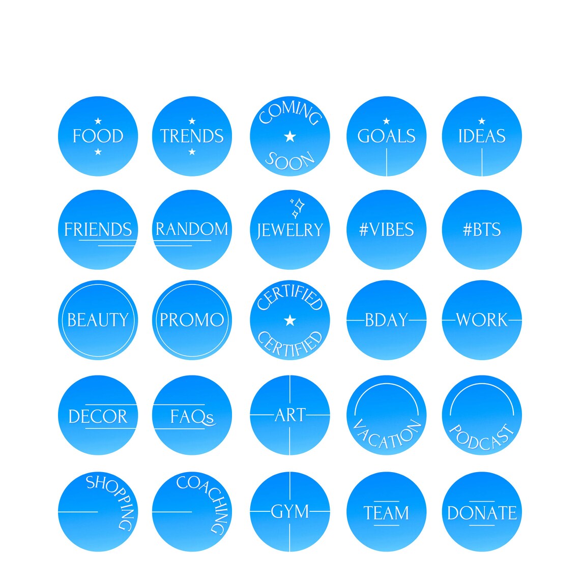 Instagram Highlight Covers Blue, IG Highlight Covers, Minimalist ...