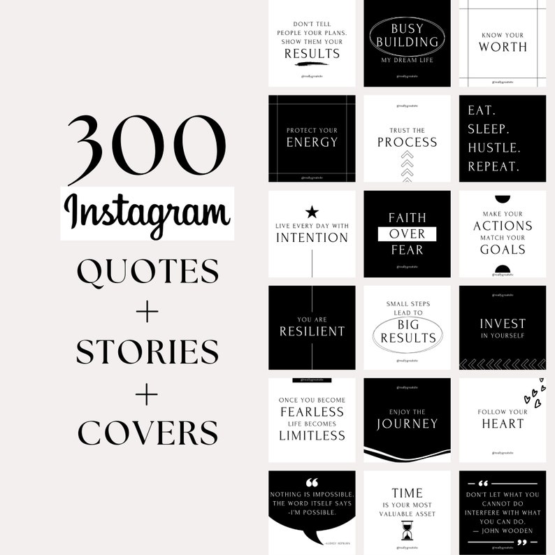 300 Instagram Post Templates: Engagement Quotes, Stories, Covers (canva ...