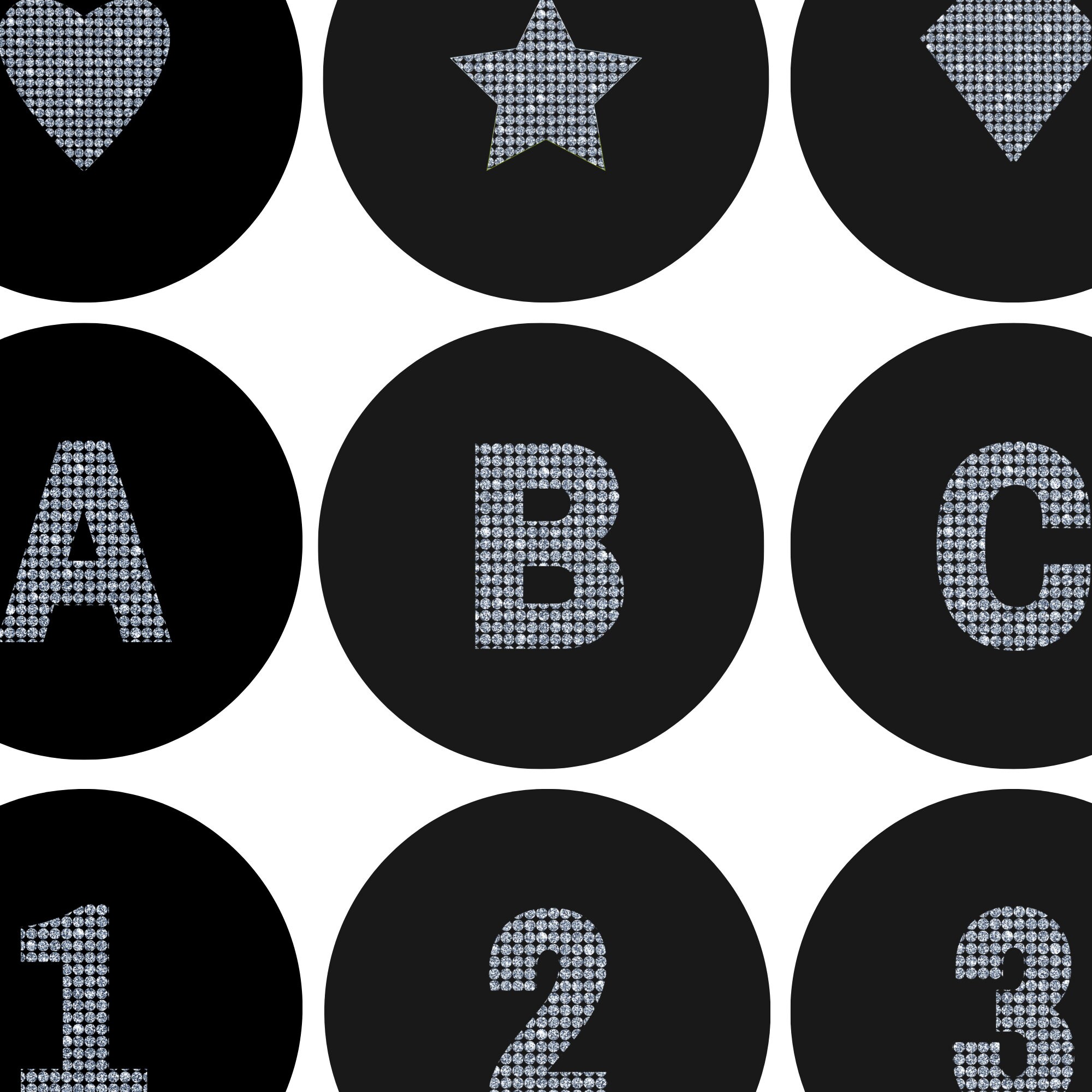 Instagram Letters Highlight Covers, Diamond Alphabet PNG, Glam Letters ...