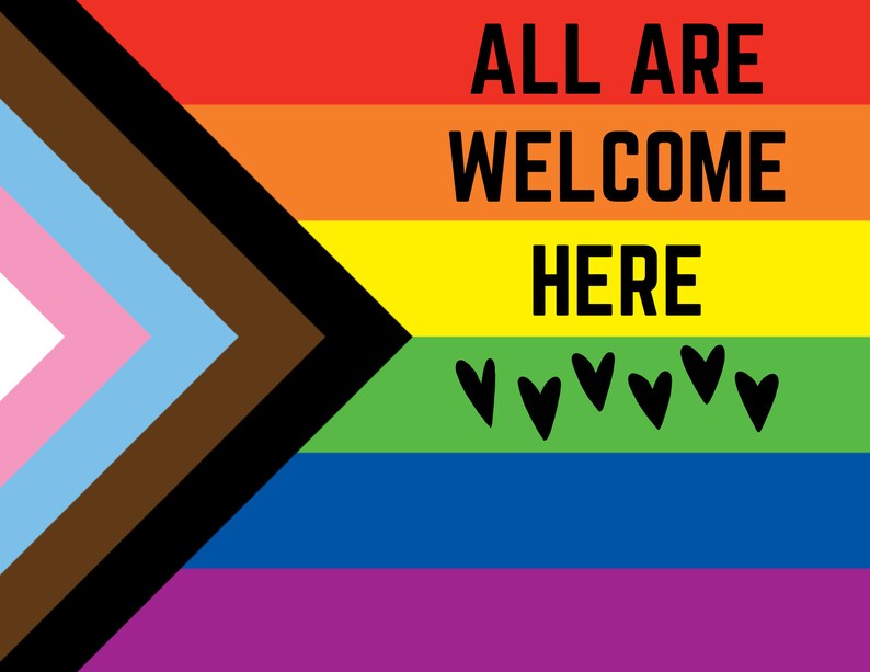 All Are Welcome Here Flag Printable - Etsy