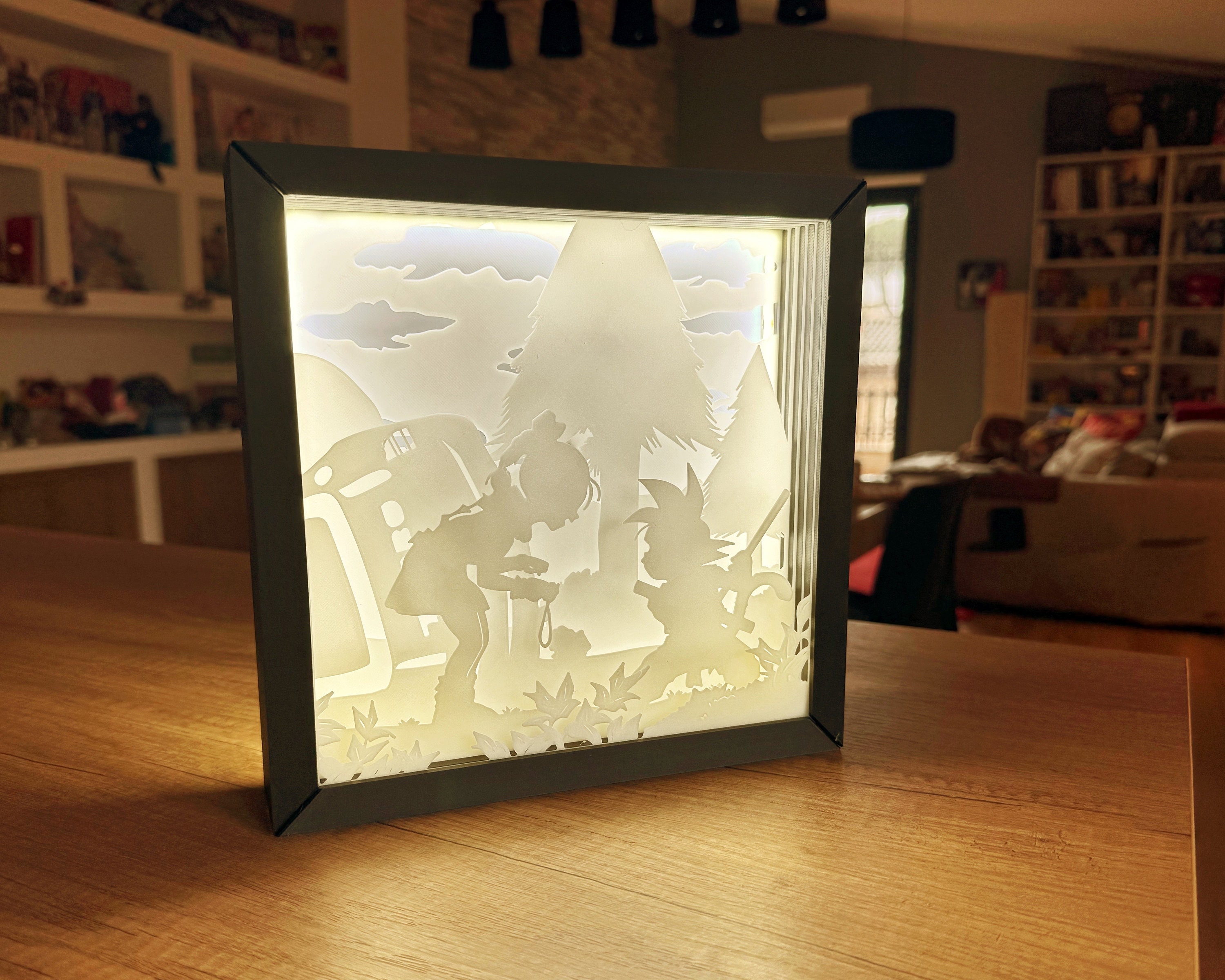 Dragonball Shadowbox Goku & Bulma First Meeting LED USB or DIMMER - Etsy