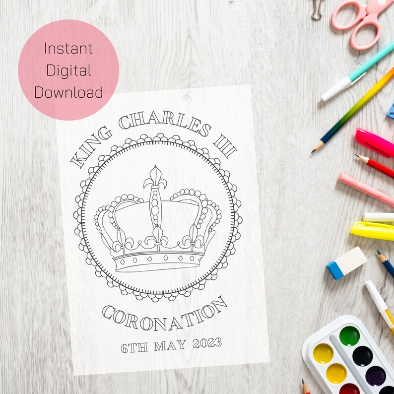 Printable King Charles Coronation Colouring Page Coronation - Etsy