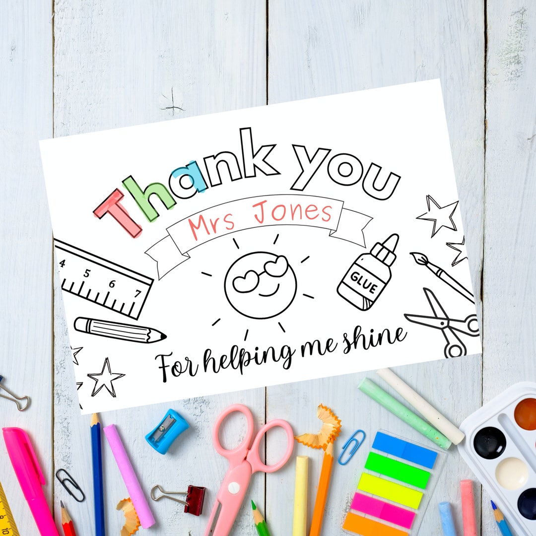 Teacher Appreciation Printable Card Teacher Thank You Digital Card ...